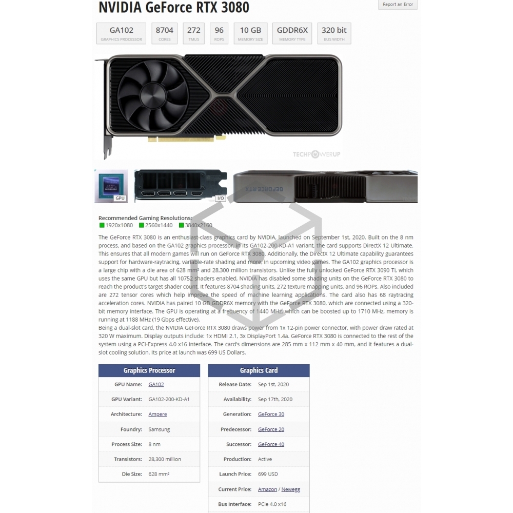Nvidia RTX3080 10G 영상편집 렌더링 설계 그래픽카드 딥러닝 중고GPU 블로워 - SUGARCUBE