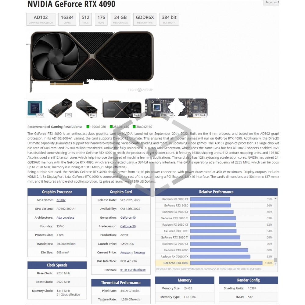 Nvidia RTX4090 24G 영상편집 렌더링 딥러닝GPU 블로워 - SUGARCUBE